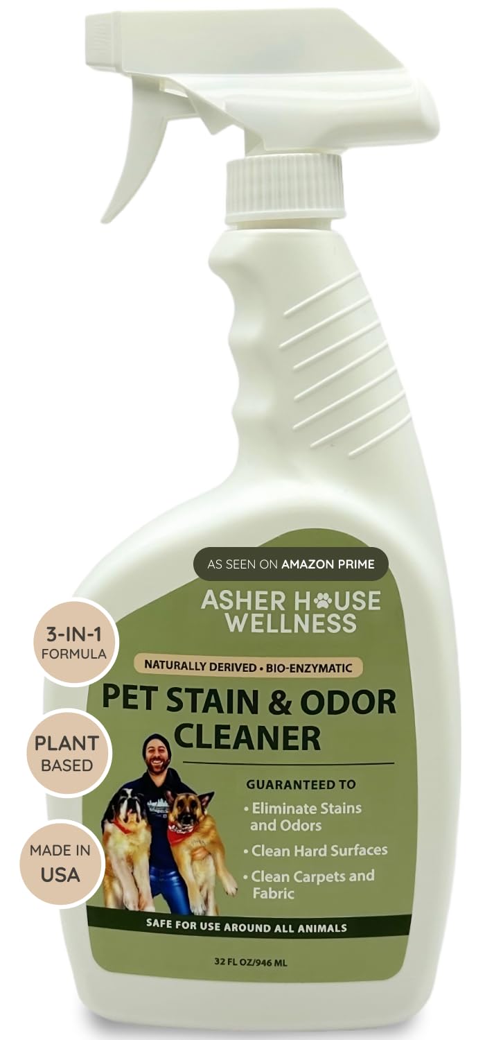Amazon.com: Asher House Wellness Pet Odor Eliminator for Home - 3-in-1 ...