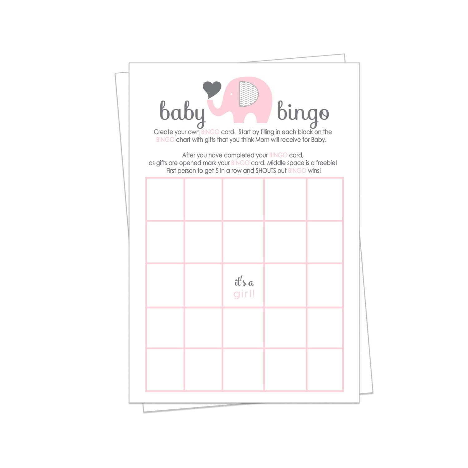 Baby Shower Games - Baby Gift Bingo with Word Scramble, Blank Squares ...