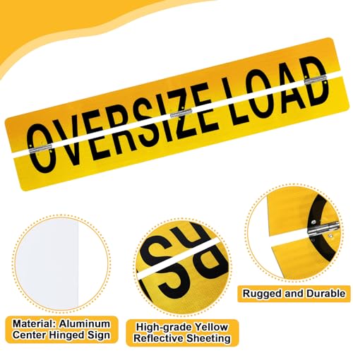 Snapklik.com : 1 Pack Oversize Load Sign 12" X 60" Hinged Aluminum Wide ...