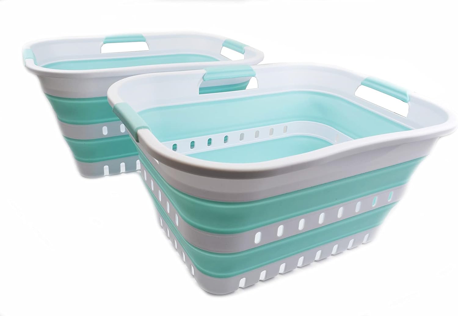 Amazon.com: SAMMART Set of 2-30L (8 gallon) Collapsible Plastic Laundry ...