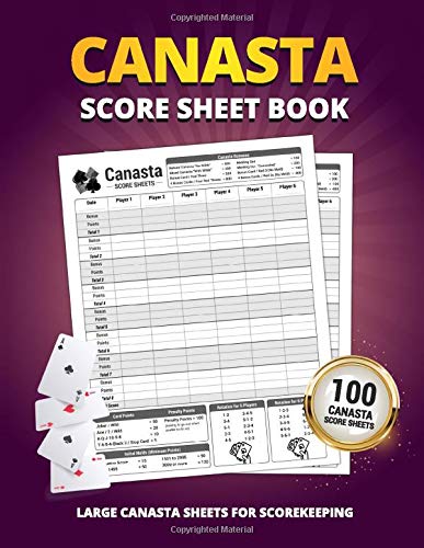 Amazon.com: Canasta Score Sheet Book: 100 Large Score Sheets For ...