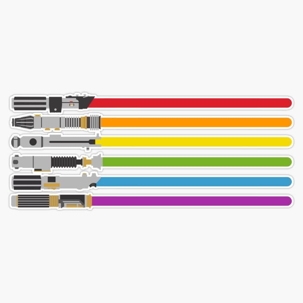 Amazon.com - Lightsaber Rainbow Bumper Sticker Vinyl Decal 5"