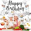 Amazon.com: Chef Birthday Banner Black Glitter with Hanging Swirls ...