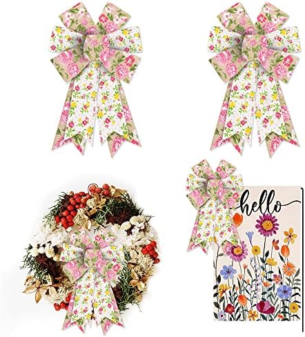 Amazon.com: VOZLAC Summer Wreath Bow,Vintage Farmhouse Bow for Welcome ...