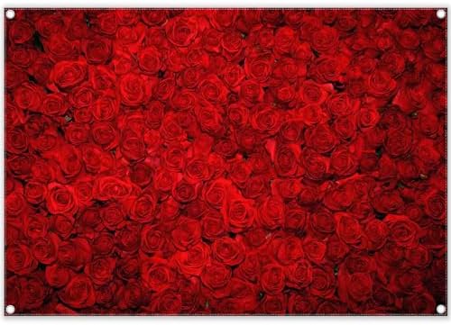 Amazon.com : ZTHMOE 7x5ft Polyester Red Rose Backdrop Floral Wall ...