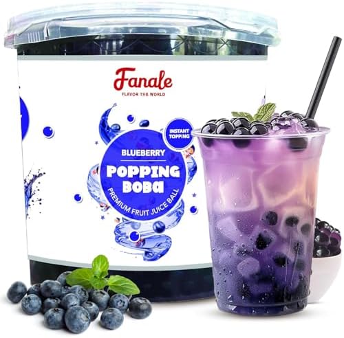 Amazon.com: Fanale Blueberry Popping Boba Pearls, Vegan, Non GMO ...