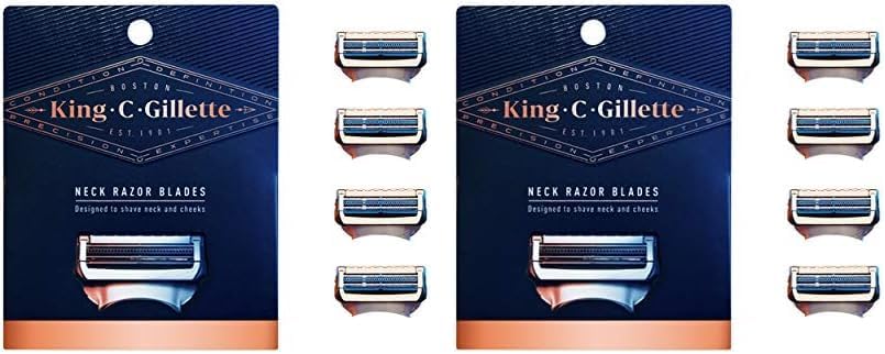 Amazon.com: King C. Gillette Neck Razor Blades, 4 Count (Pack of 2 ...