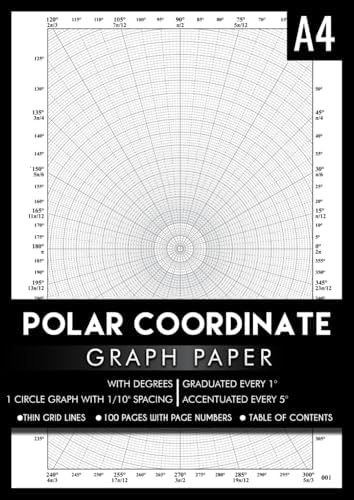 Amazon.fr - Polar Coordinate Graph Paper Notebook: 360° Polar Plotting ...