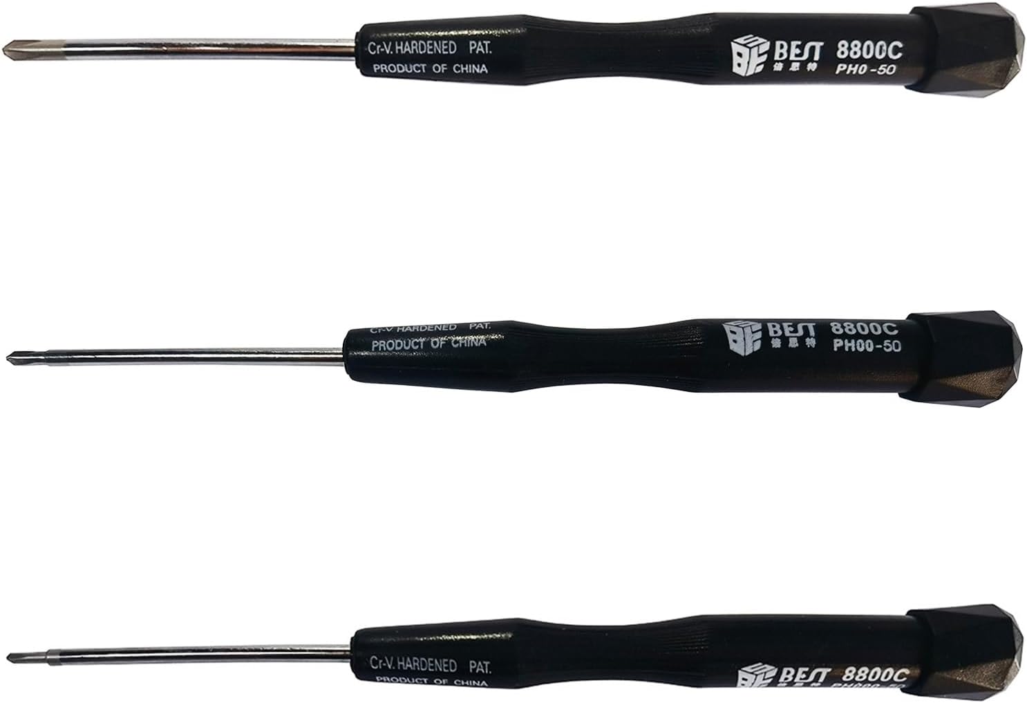 Amazon.com: Set of 3 Phillips Screwdrivers PH0 PH00 PH000 with Antislip ...