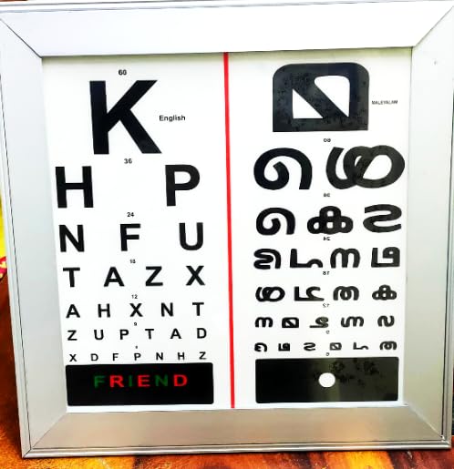 ASF UNIVERSAL-LED Vision Chart with 2 Languages (ENGLISH & MALEYALAM ...