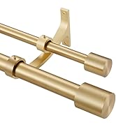 Amazon.com: Double Curtain Rods 36-72", Warm Gold Double Rod Curtain ...