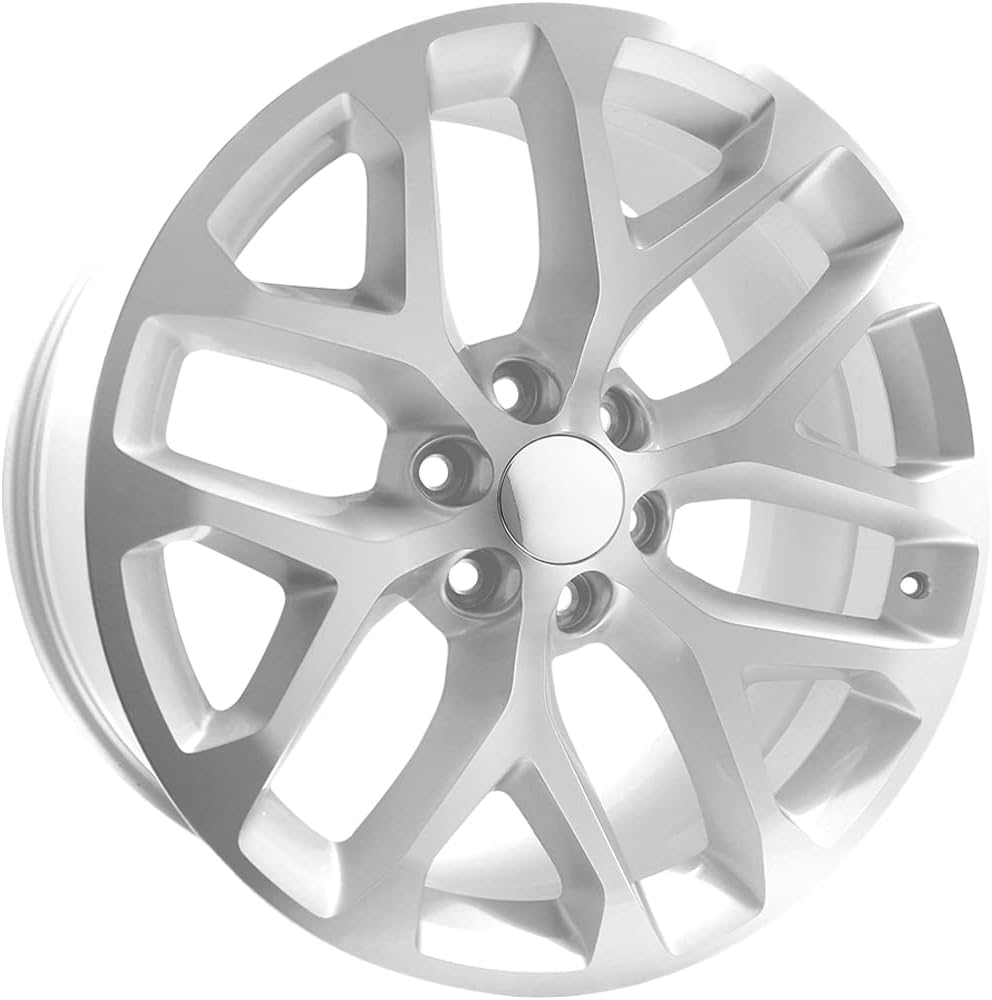 Amazon.com: Replica 177SM New Snowflake 20x9 6x5.5" +24mm Silver Wheel ...