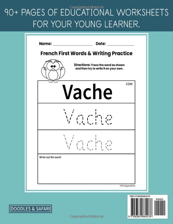 French Handwriting Practice Book for Kids: Bilingual Language Learning ...