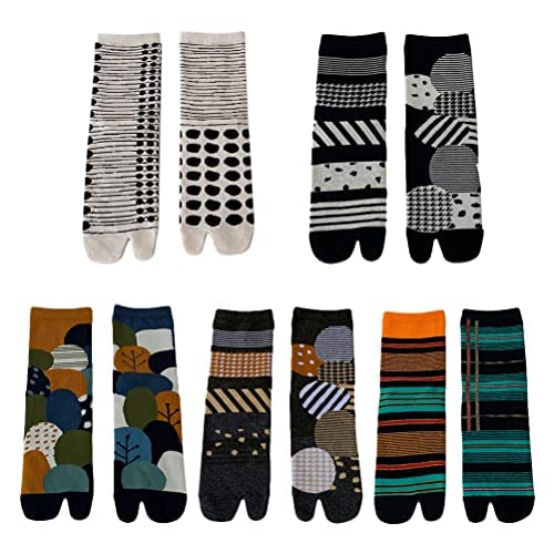 Amazon.com: Magic Feier Womens Toe Socks Flip Flop Print Socks Warm ...