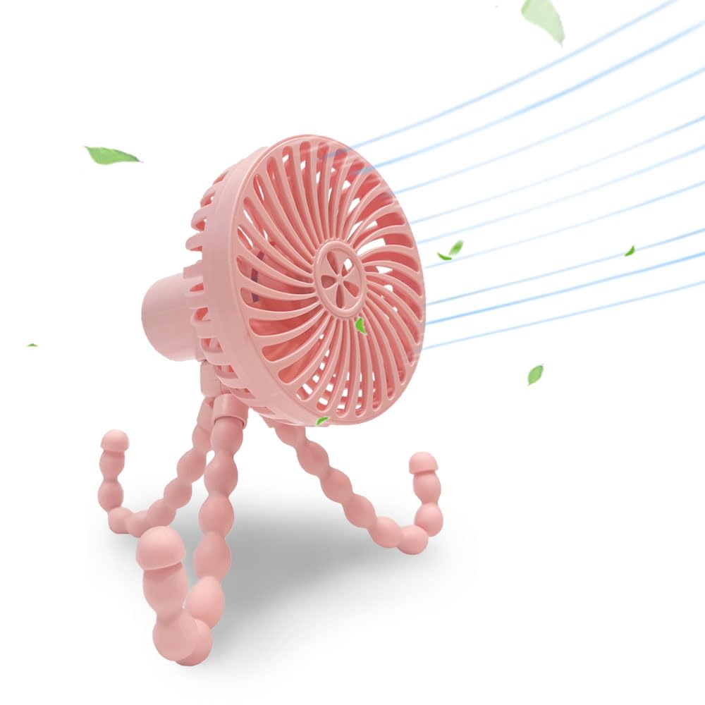 Amazon.com: Mini Portable Stroller Fan Battery Operated Fan Flexible ...