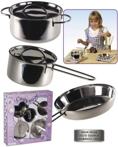 Amazon.com: Children's Stainless Steel Cookware Set 5 Pc. Gift Set ...