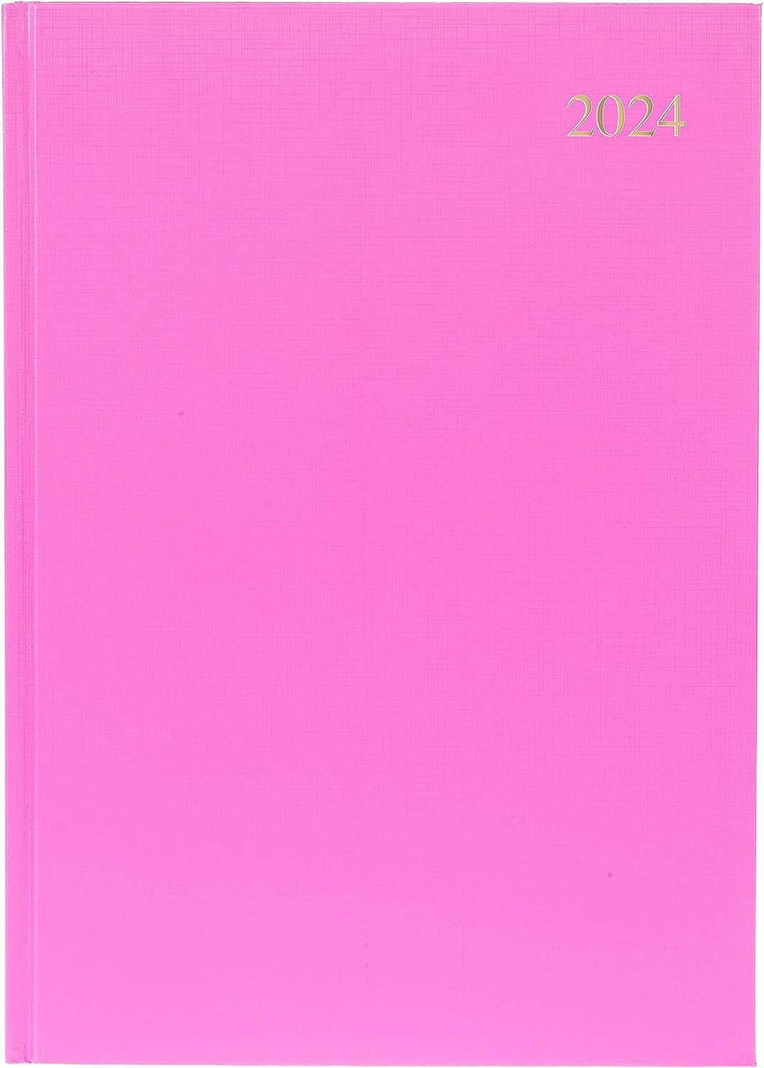 Top Sale 2024 Day Per Page A5 Yearly Diary with Hard Cover - Pink ...