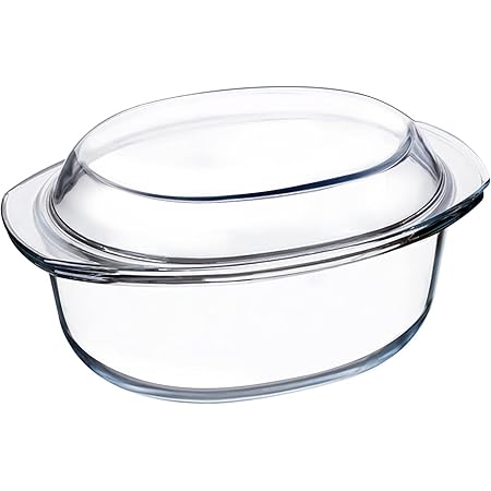 Amazon.com: Small Glass Casserole Dish With Glass Lid Round Glass ...