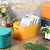 Amazon.com - Hoolerry 8 Pieces Colorful Storage Bins with Lid, Plastic ...