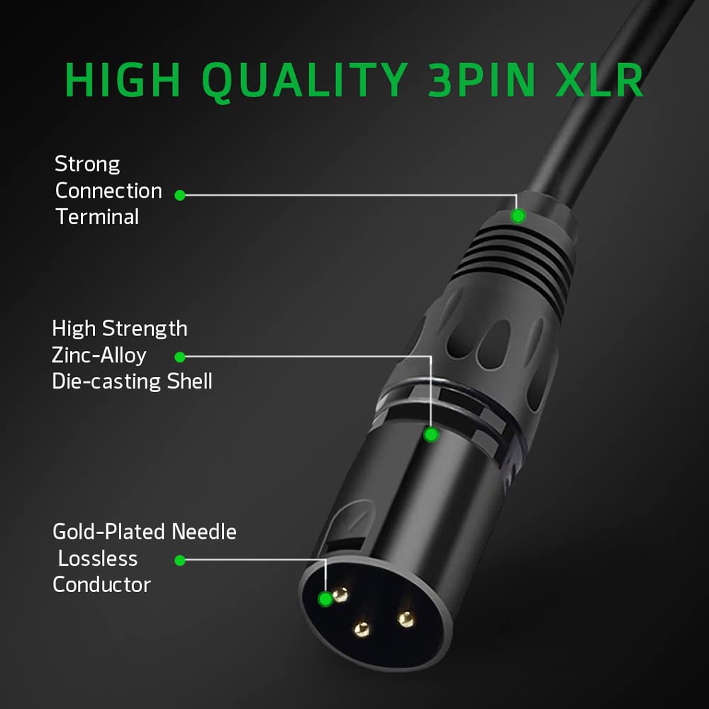 Snapklik.com : HOSONGIN 3 Pin XLR Male To 5 Pin XLR Female DMX Adapter ...