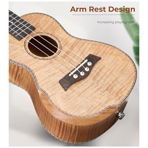 Vangoa Concert Ukulele 23 inch Ukelele Kit Arm Rest Ukulele Okoume Wood ...