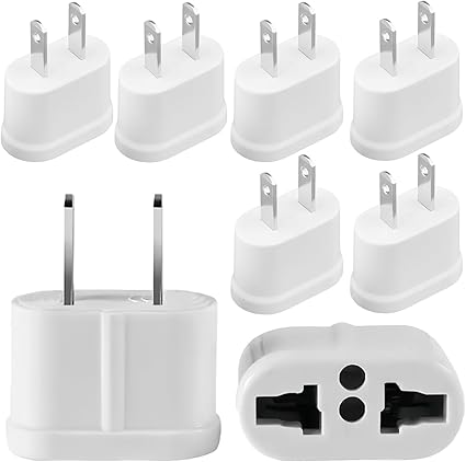European to US Plug Adapter, Travel Small European to American Outlet ...