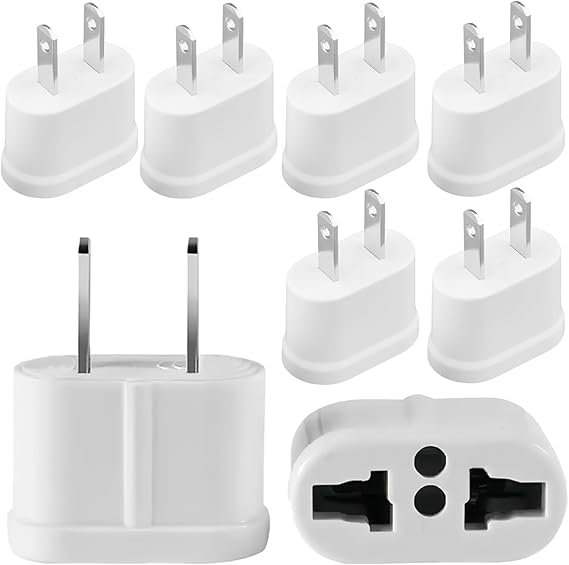 European to US Plug Adapter, Travel Small European to American Outlet ...