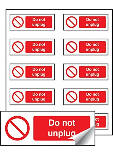 Caledonia Signs 53438 Do not Unplug Labels, 40 mm x 18 mm (Pack of 10 ...