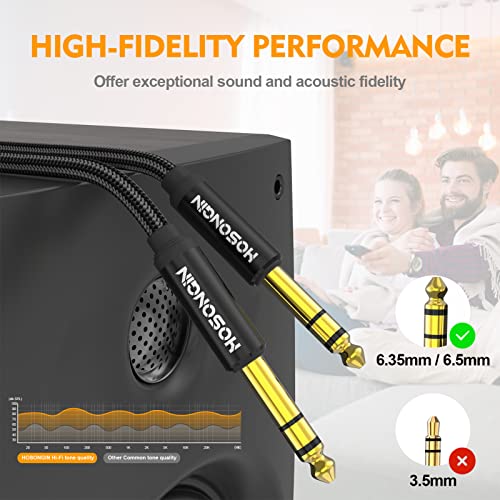 Snapklik.com : HOSONGIN 1/4 Inch TRS Instrument Cable 20ft 2-Pack Nylon ...