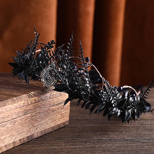 MOSTORY Handmade Black Crown for Men Gothic Tiara Headband Kings Fairy ...