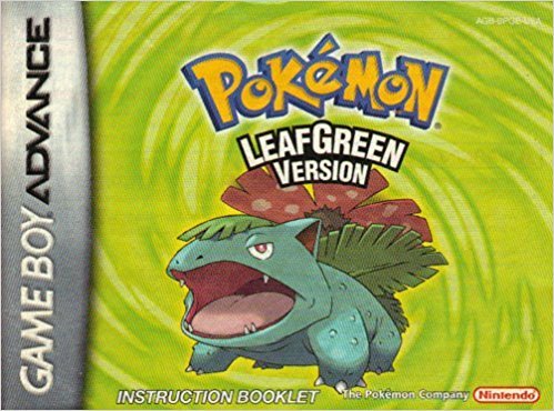 Pokemon Leaf Green GBA Instruction Booklet (Game Boy Advance Manual ...