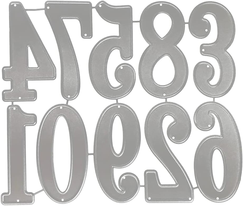 Amazon.com: 2Pcs Metal Die Cuts, 0-9 Numbers Cutting Dies Carbon Steel ...