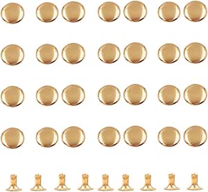 Amazon.com: 100Sets Metal Round Rivet Single Cap Rivets Studs,Light ...