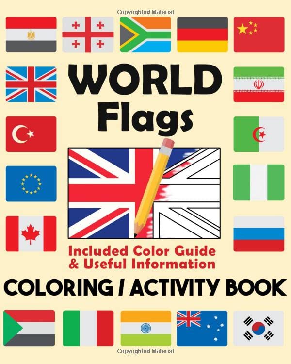 World Flags Coloring and Activity Book: (+190 Flags to color, +25 ...