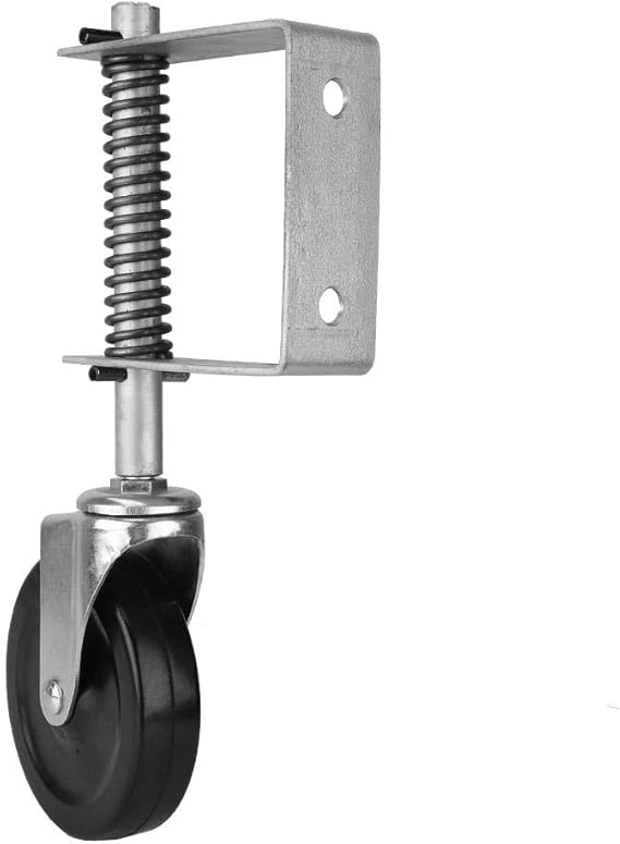 Amazon.com: 4" Rubber Gate Caster Wheel, 110lbs Spring Loaded Swivel ...