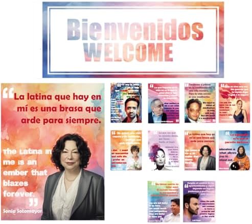 Amazon.com: 1step2dream Spanish English Hispanic Heritage Month Posters ...