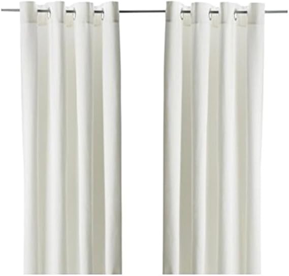 Amazon.com: Merete IKEA Curtains 57W x 98L (1 Pair, Bleached White ...