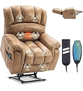 Amazon.com: VIVIJASON Tall Man Large Power Lift Recliner Chair with Massage and Heat for Elderly ...