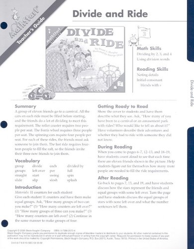 Buy Divide and Ride: Dividing: Teacher's Guide (Great Source Mathstart ...
