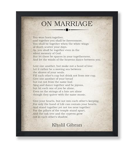 Amazon.com: Monem Art Kahlil Gibran Poster - On Marriage Print ...