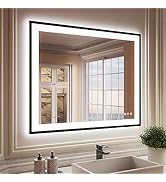 Amazon.com: ISKM 48x36 Inch LED Mirror for Bathroom with Front and ...