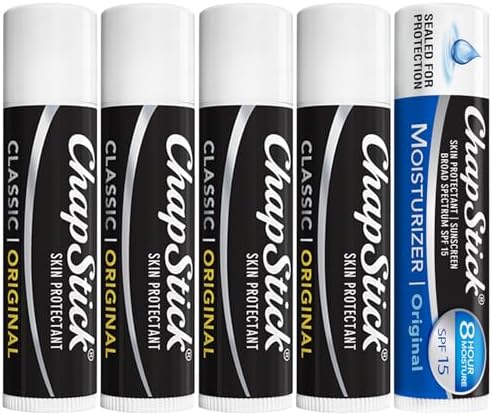 Amazon.com: ChapStick Classic Original Lip Balm Tubes, Lip Care - 0.15 ...