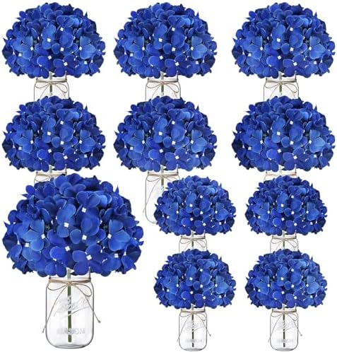 Amazon.com: Scawim Mason Jars with Hydrangea, 10 Set Artificial Flower ...
