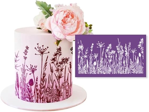 Amazon.com: BEERBINGER Cake Mesh Stencil Lace Flower Grass Fabric Cake ...