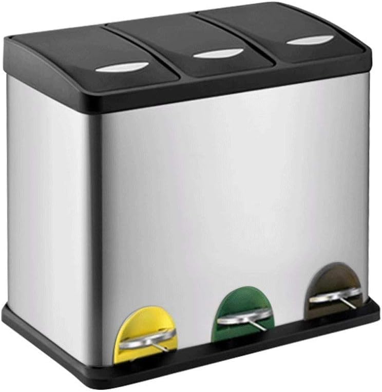Buy Eco Care T Cans Bins 3 In 1 Foot Pedal Triple Waste Bins Dustbins ...