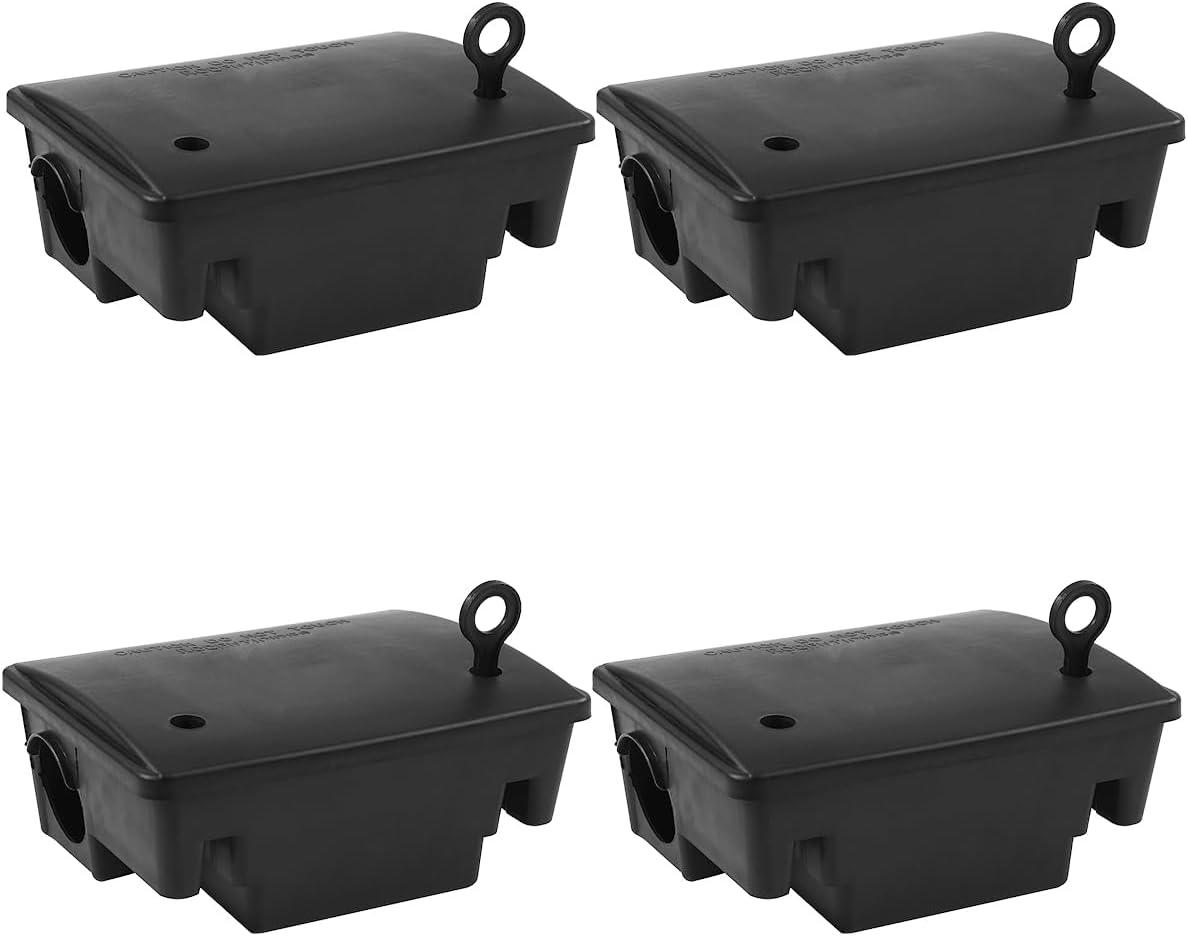 Amazon.com : Large Rat Bait Stations 4 Pack, Effective Mouse Bait ...