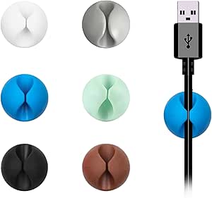 Amazon.com: Cable Clips Cord, 6pcs Self Adhesive Holder-Desk Cable Drop ...