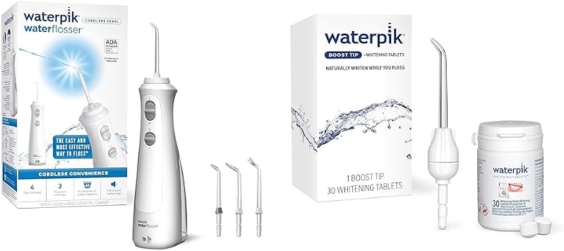 Amazon.com: Waterpik Cordless Pearl Water Flosser with 4 Tips Plus ...