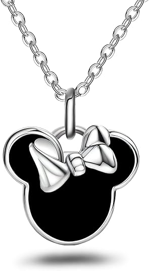 Amazon.com: Sterling Silver Black Mouse Necklace For Women Black Drip ...