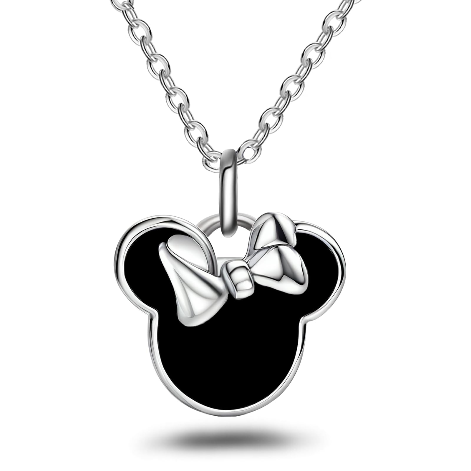 Amazon.com: Sterling Silver Black Mouse Necklace For Women Black Drip ...